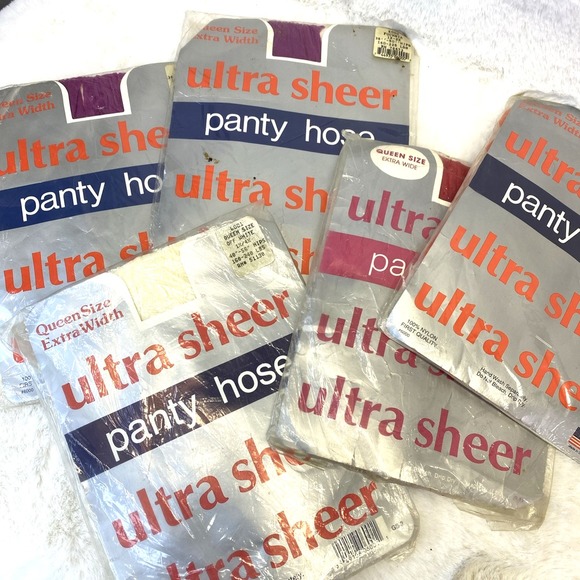 Accessories | Lot Of 5 Vintage 198s Panty Hose Ultra Sheer Queen Size ...